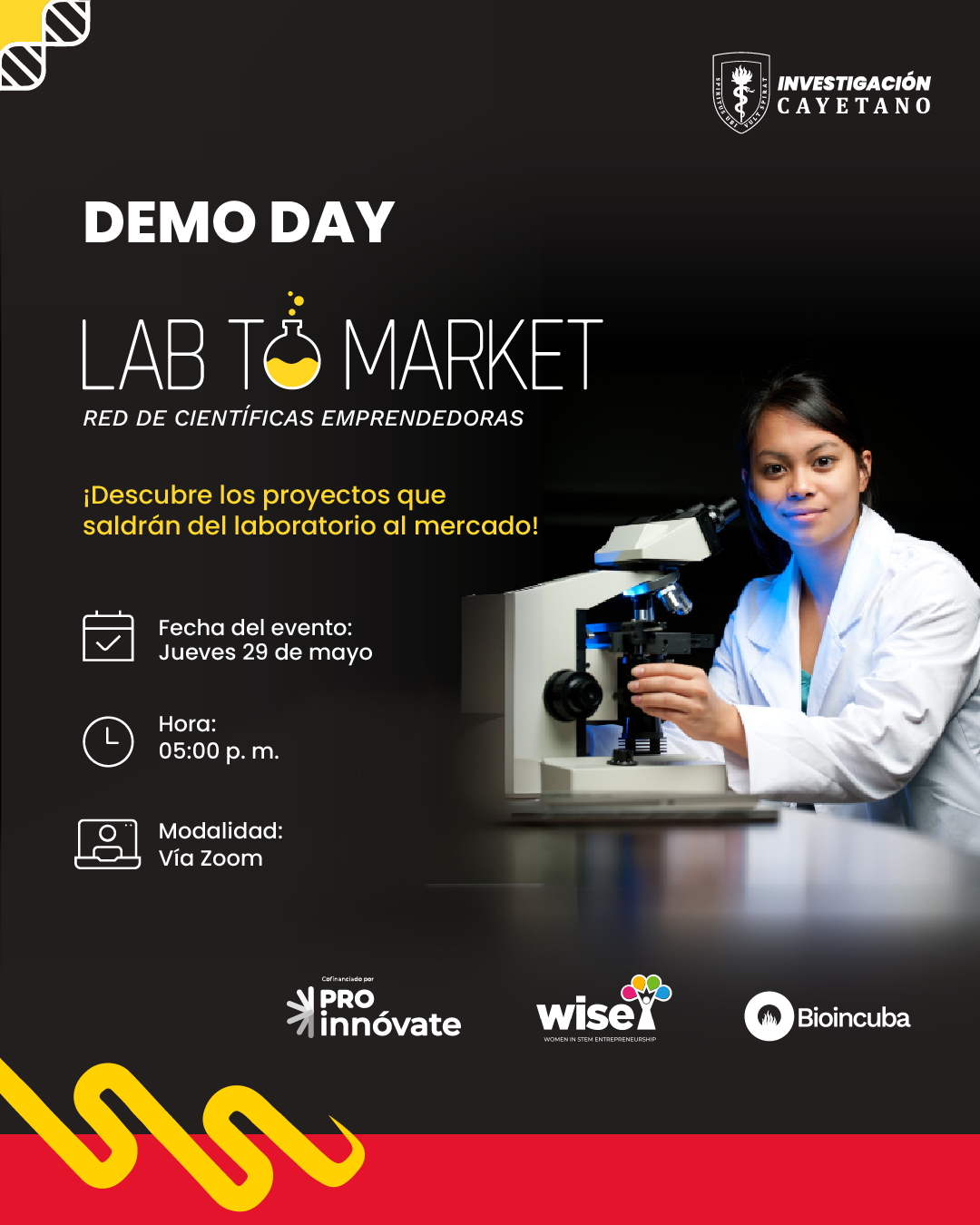 Conéctate al Demo Day del programa Lab to Market: Red de Emprendimiento Femenino – Investigación
